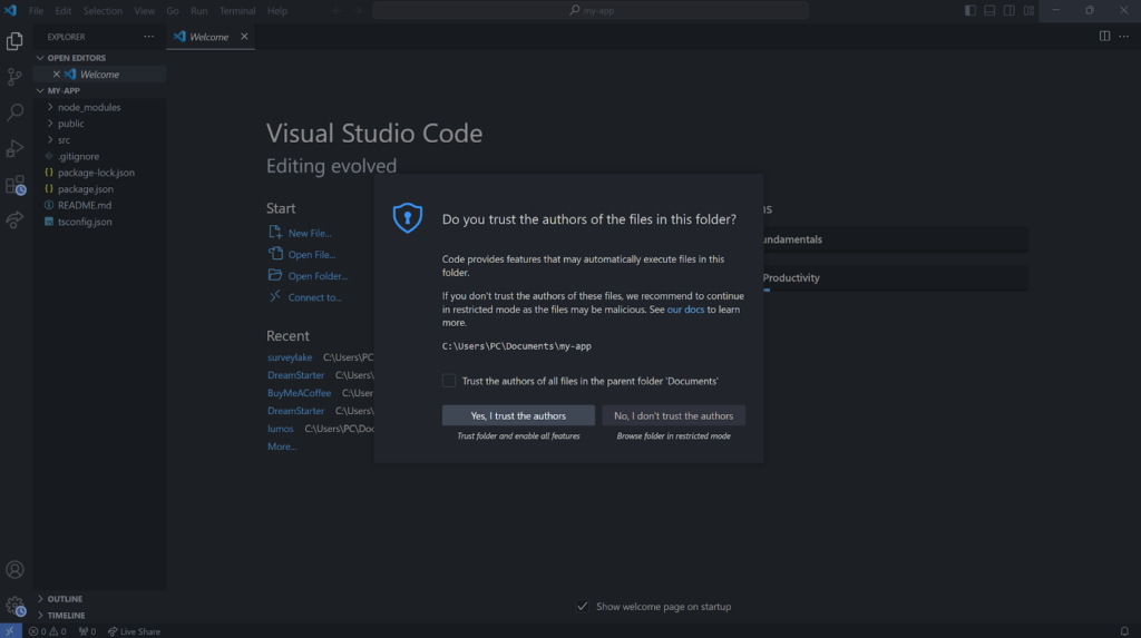 Create a React App with Typescript